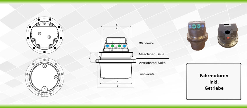 Fahrmotor, Fahrantrieb, Endantrieb, Minibagger, Bagger | BME ...